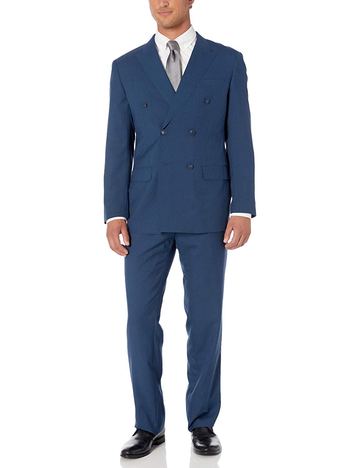 Adam Baker Men's Modern Fit Double-Breasted 2-Piece (Jacket & Pants) S
