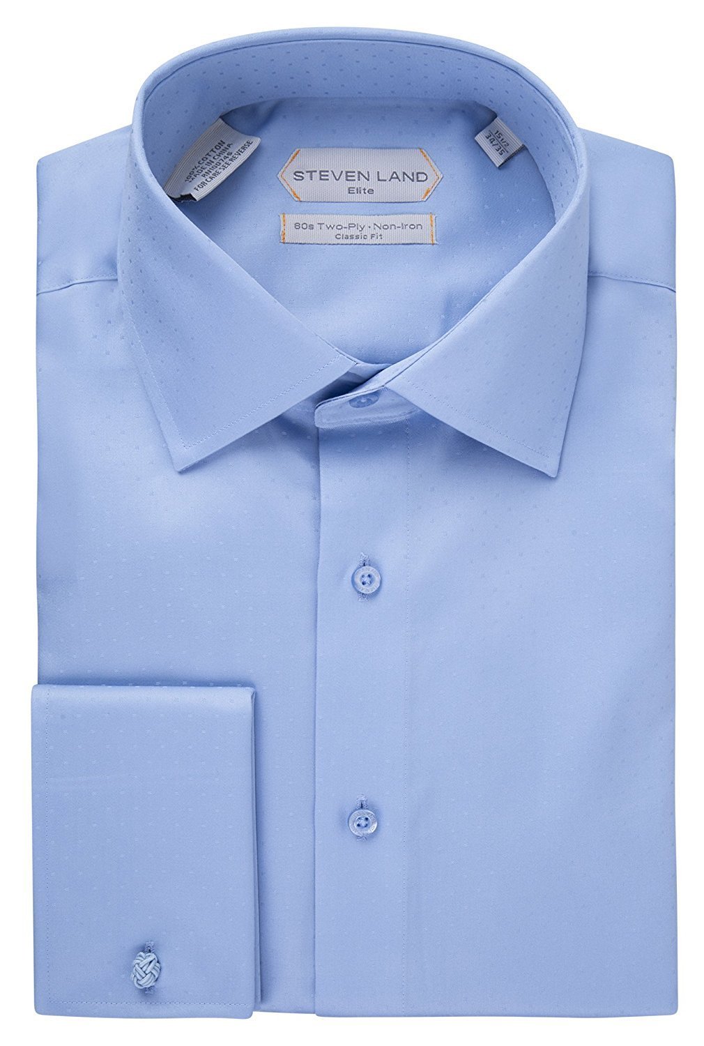 Steven Land Elite Men's Classic Fit French Cuff Non Iron Dot Printed C ...