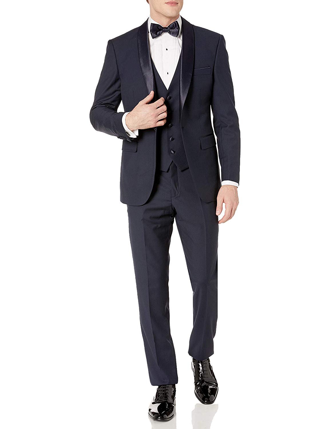 Adam Baker Men's 100% Wool Modern Fit Single Breasted Three Piece Shaw